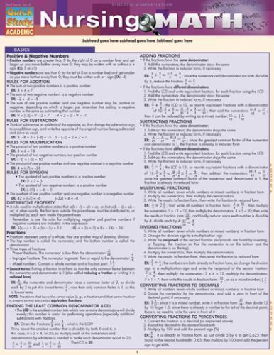 Nursing Math; Quick Study Academic - 9781423216544, misc supplie ...