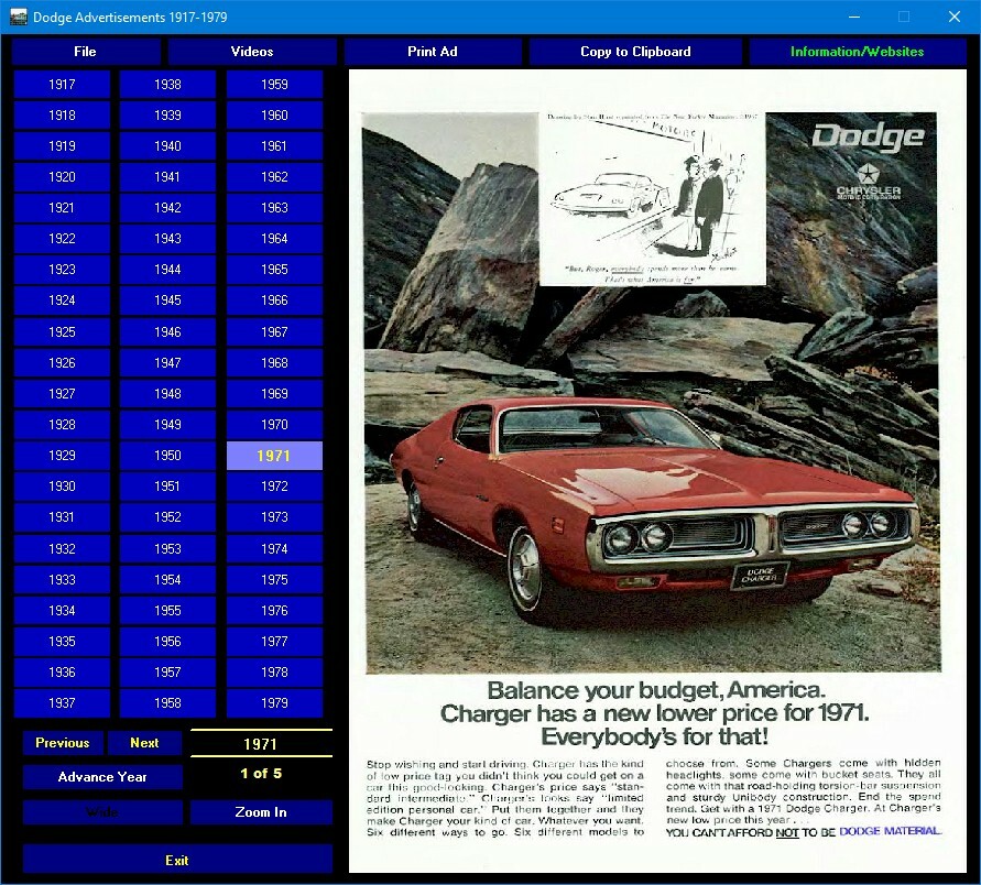 Vintage Dodge Auto Ads 1917-1979 CD-ROM | eBay