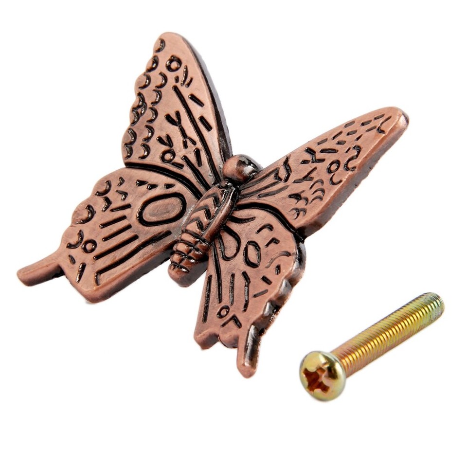 HQ Antique Butterfly Cabinet Handles Kitchen Drawer Pulls Cupboard Door ...