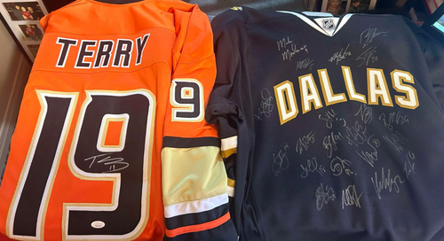 LOT OF 2 AUTO JERSEY DALLAS STARS Modano, Richards, Jamie Benn + Troy ...