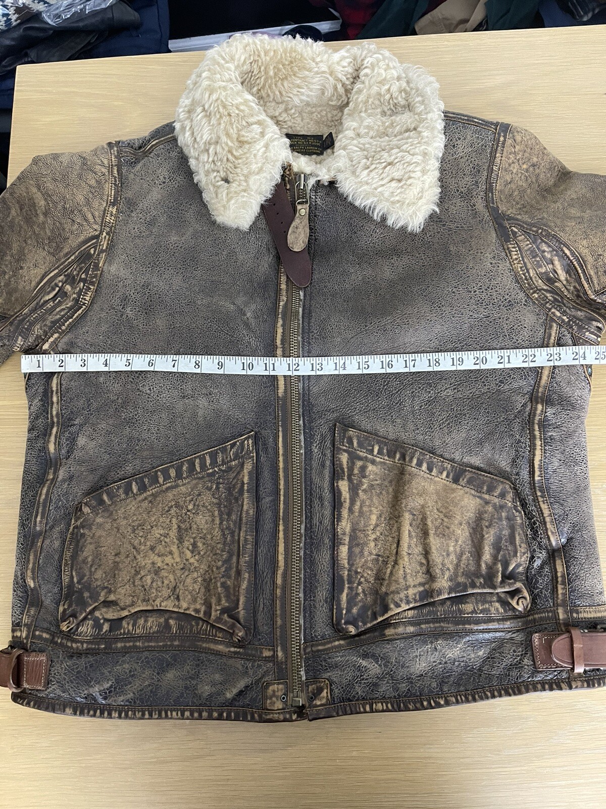 $2498 Polo Ralph Lauren X-Large Brown Shearling Bomber Jacket RRL ...