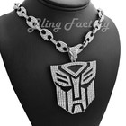 TRANSFORMER AUTOBOT pendant 16" ~ 24" Iced Marina Choker Chain Hip Hop ...