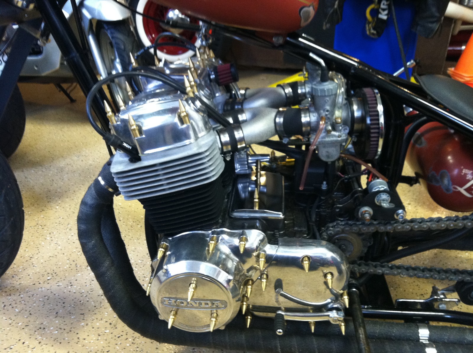 CB750 SOHC BRASS SPIKE ENGINE BOLT KIT chopper bobber cb 750 pike ...