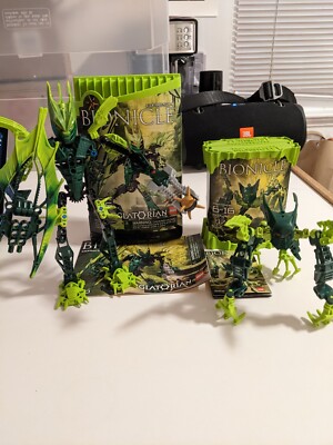 LEGO BIONICLE 8980 Gresh & 8974 Tarduk 100% Complete w/ Cannister ...