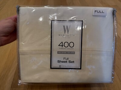 NEW Wamsutta full sheet set 400 thread count solid sateen ivory | eBay