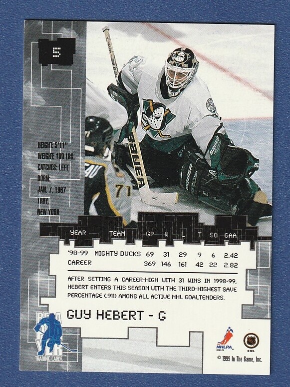 GUY HEBERT 1999-00 BAP Millennium #6/25 PROMO All Star Fantasy Silver Card #5* | eBay