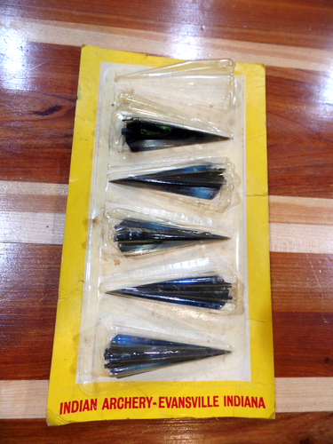 VINTAGE INDIAN ARCHERY BROAD HEAD ARROW TIPS IN ORIGINAL PACKAGE ...
