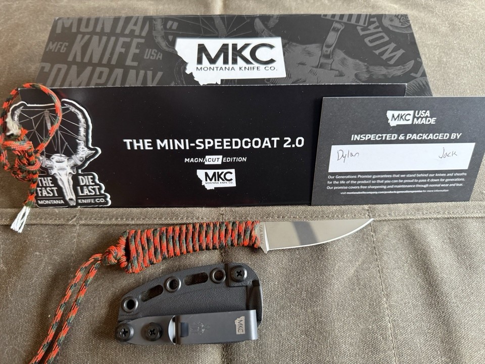 🔥Montana Knife Company MKC 🔥 Mini Speedgoat 2.0 Orange & Black Magnacut ...