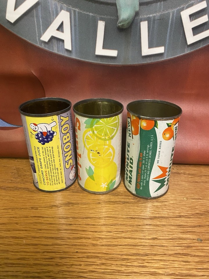 Snoboy Sunkist Minute Maid Flat Top Orange Juice Can Lot Of 3 Soda Can ...
