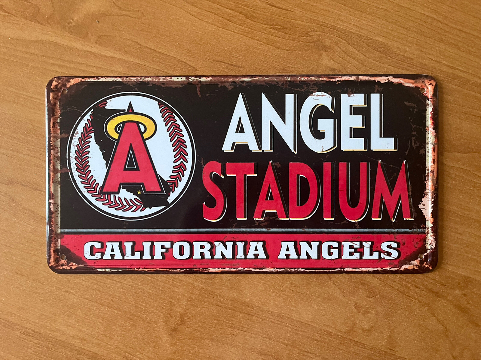 Metal sign California Angels vintage California Angels home stadium ...