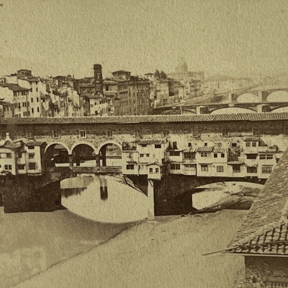 Antique CDV Photograph Ponte Vecchio Bridge Florence, Italy City Scape ...