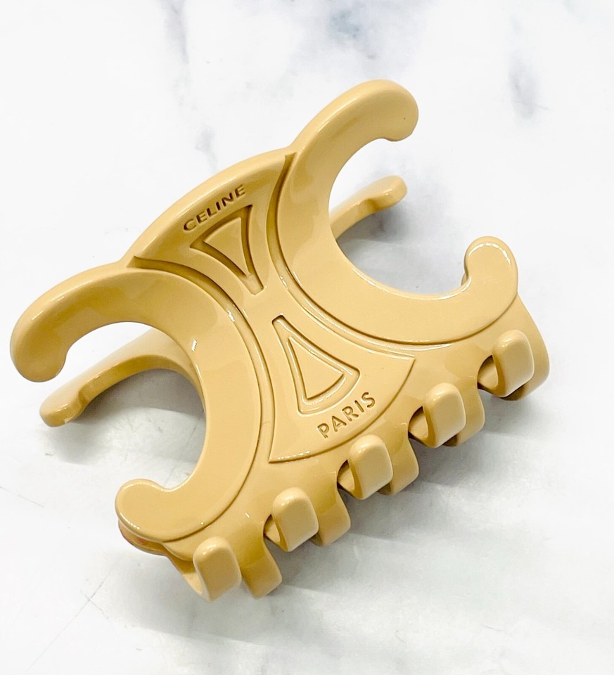 Auth CELINE Beige Monogram Hair Clip - Pre owned / LR5428 | eBay