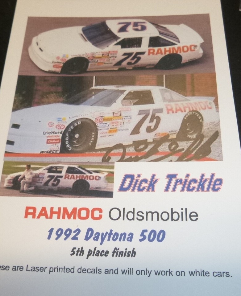 PPP #75 RAHMOC DICK TRICKLE OLDS CUTLASS 1992 DAYTONA 500 1/25 Nascar ...