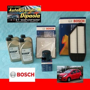 KIT TAGLIANDO FILTRI BOSCH + 4L GM 5W30 CHEVROLET SPARK M300 1.0 1.2 ...