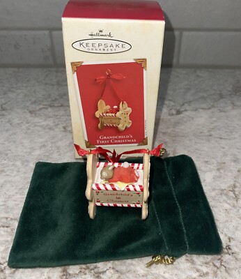 Hallmark Keepsake Tree Ornament 2003 Grandchild's First Christmas Crib ...