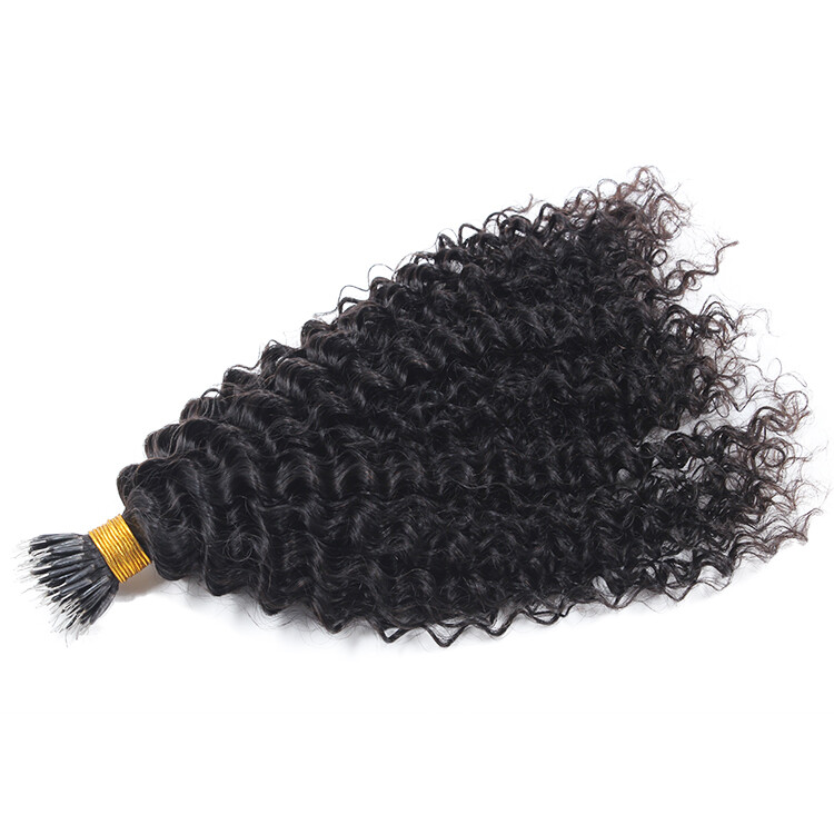 Kinky Curly Nano Ring Human Hair extension Microlink Curly I Tip Hair ...