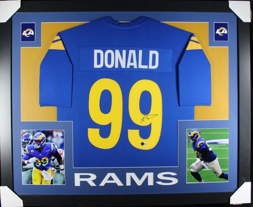 AARON DONALD Signed/Autographed Custom Jersey in 35x43 Frame - Beckett ...