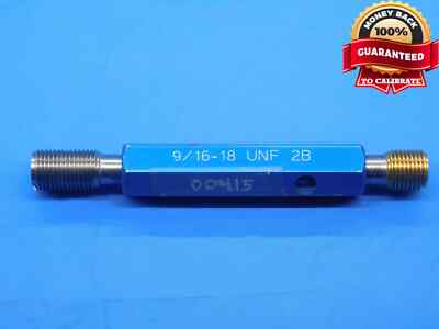 9/16 18 UNF 2B THREAD PLUG GAGE .5625 GO NO GO = .5264 & .5323 TiN ...