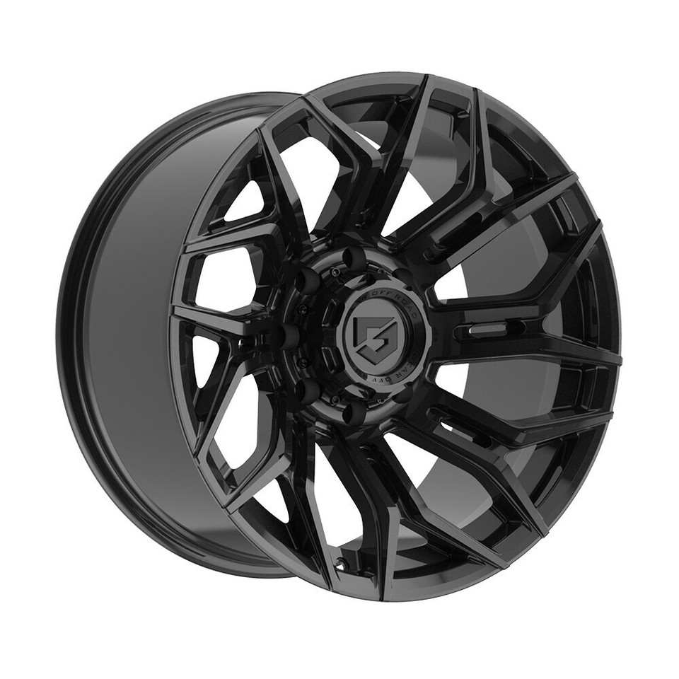 Set 4 20" Gear Off Road 776B Flair Gloss Black 20x10 Wheels 8x6.5 Rims ...