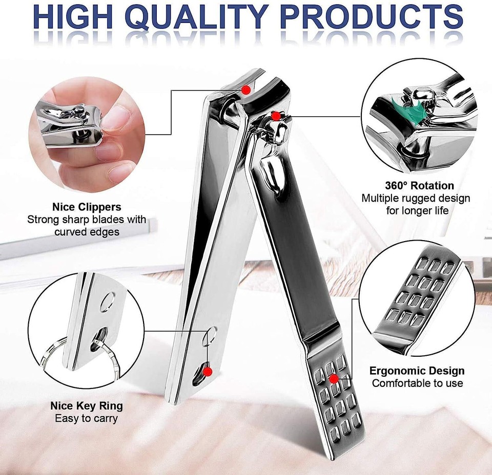 Complete 19-in-1 Stainless Steel Manicure Set 💅 Pro Nail Clipper Kit 🛠️ ...