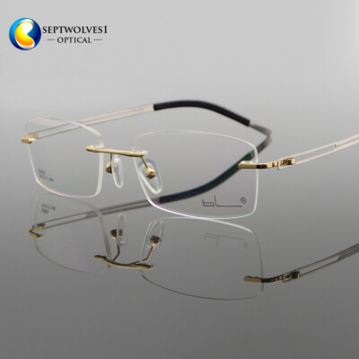 Men's Titanium Alloy Rimless Flexible Eyeglasses Frames Spectacl ...