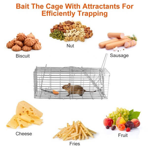Foldable Rat Trap Cage Humane Live Rodent Trap Cage Galvanized Iron ...