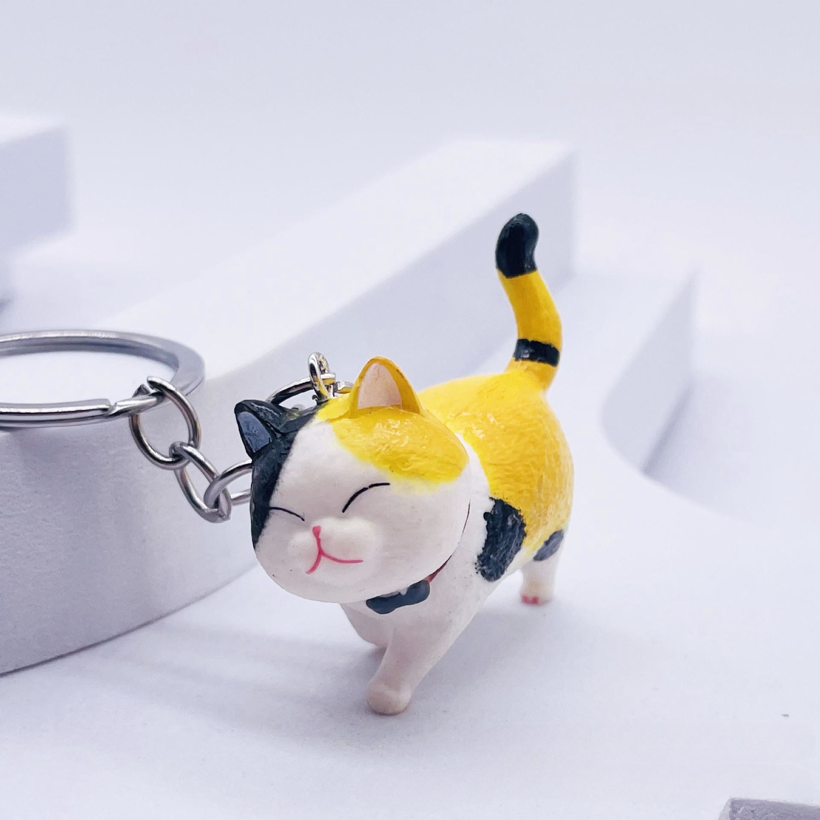 Cute 3D Cat Kitty Kitten Pendant Key Chain Women Girls Bag Purse Key ...