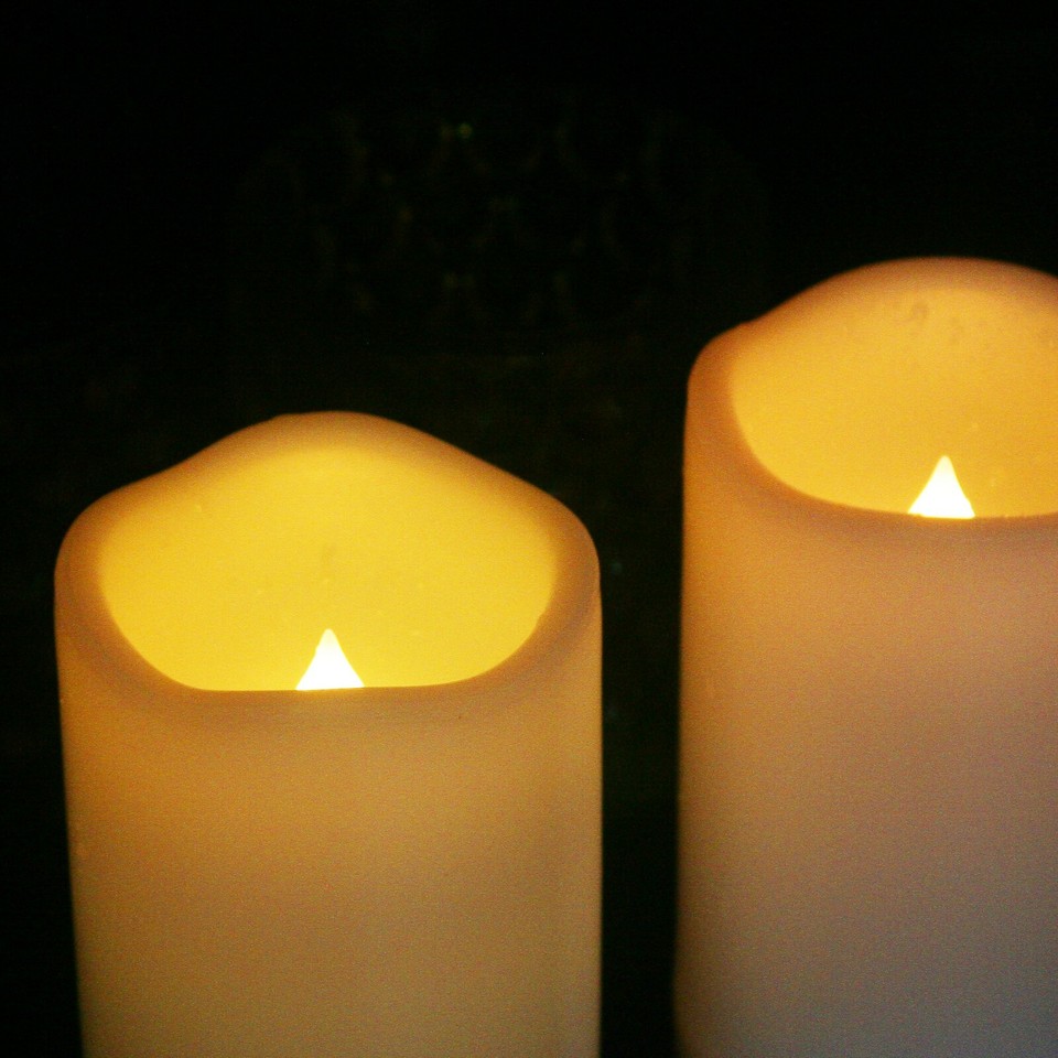 3"x5" Flickering Flameless LED Pillar Candle with Timer/Remote Outdoor ...