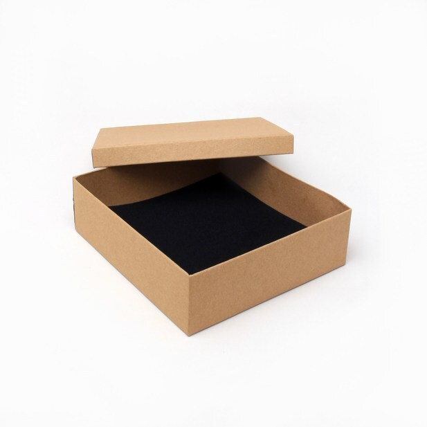 Pack of 12 Natural Brown Card Gift Jewellery Boxes Black Insert ...
