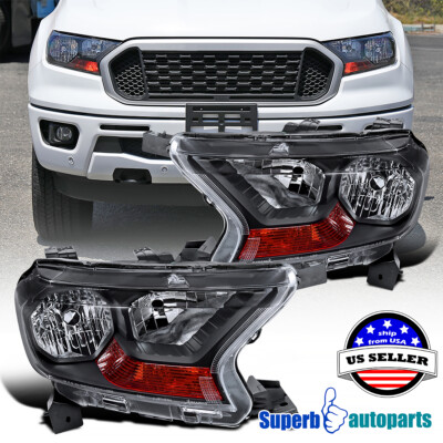 Fits 2019-2022 Ford Ranger XL XLT Headlight Halogen Black 19-21 Ranger ...