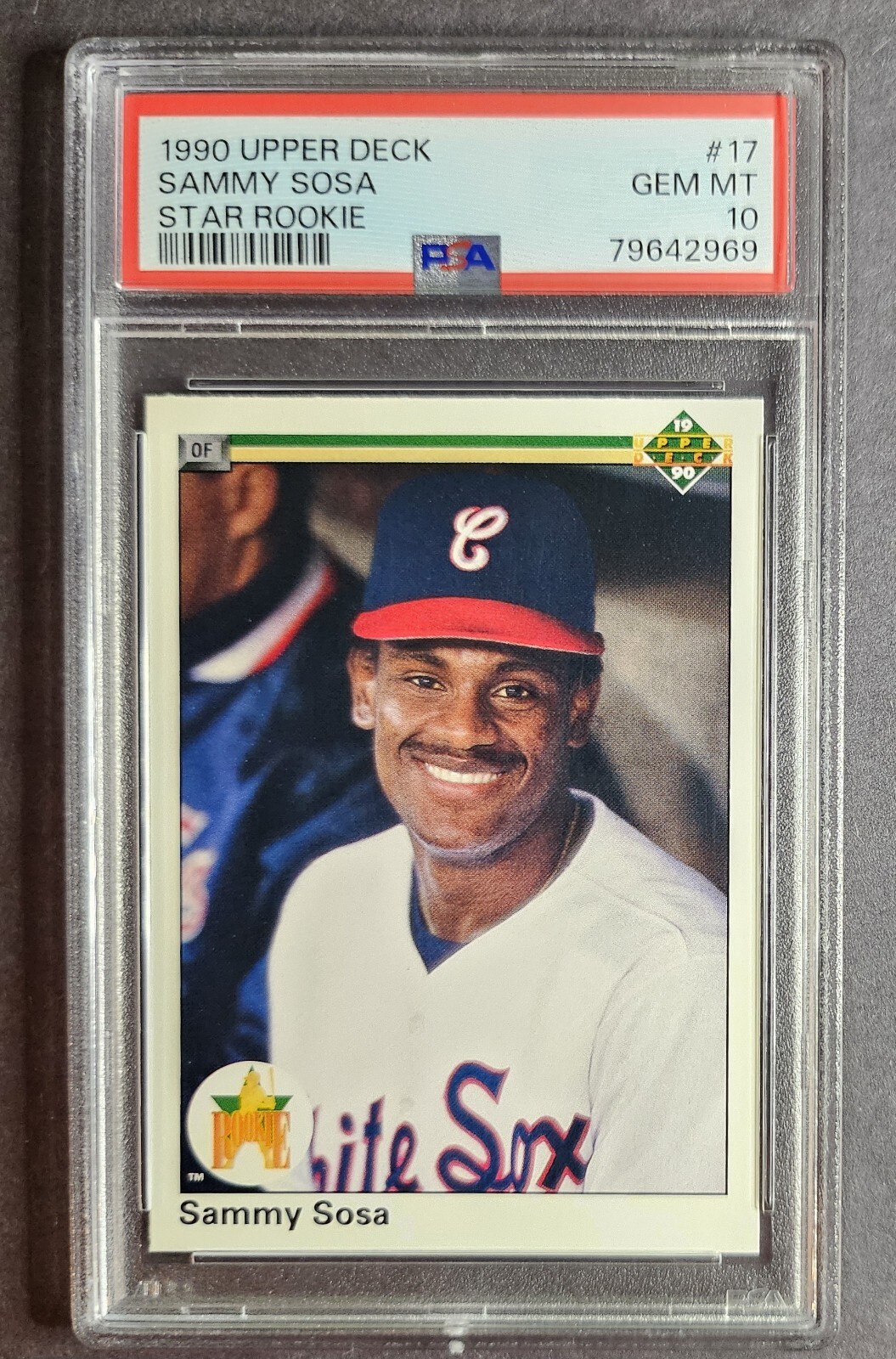 1990 Upper Deck #17 Sammy Sosa Star Rookie PSA 10 Gem Mint Chicago ...