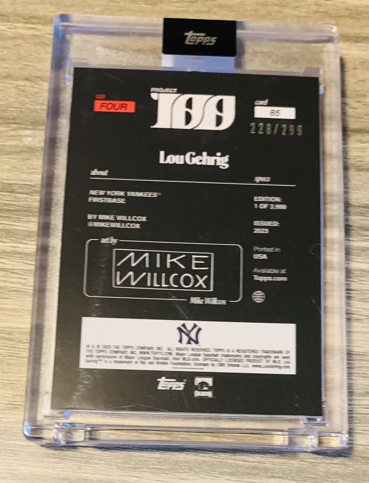 Topps Project 100 LOU GEHRIG by Mike Willcox #85 New York Yankees /299 ...