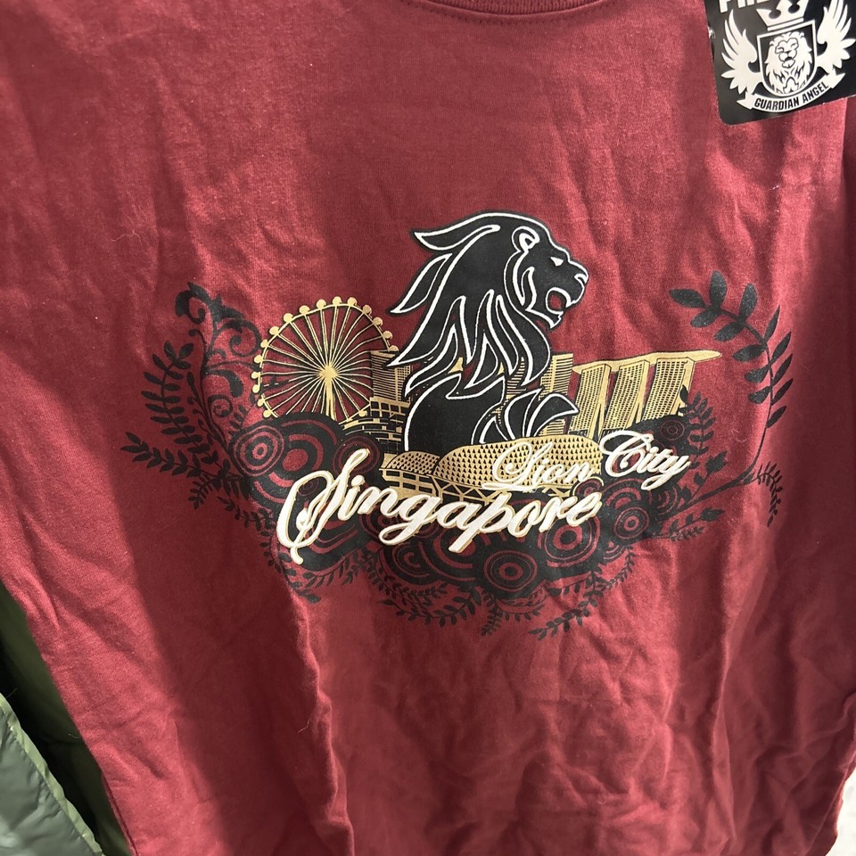 Affliction Style Supreme Guardian Angel Graphic T-Shirt Singapore Lion ...