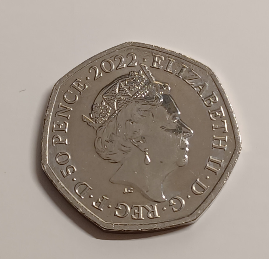 50p Coin HM Queen Jubilee 70th ER 2022 .Rare HM Queen 50p Coin 2022 ...