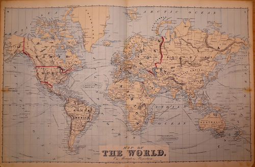 Antique 1875 Map of the World (16x24)-#A2 | eBay