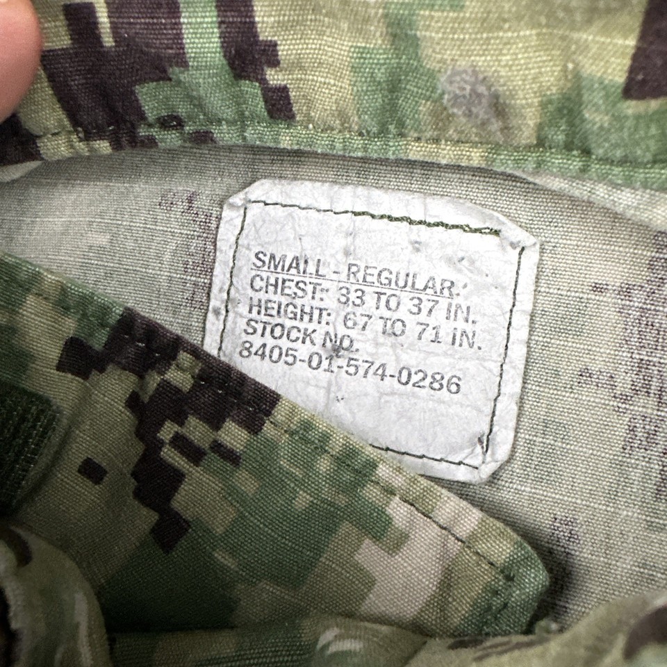 U.S. Navy Blouse Mens S Reg Working Uniform Type III NWU Seals Military ...