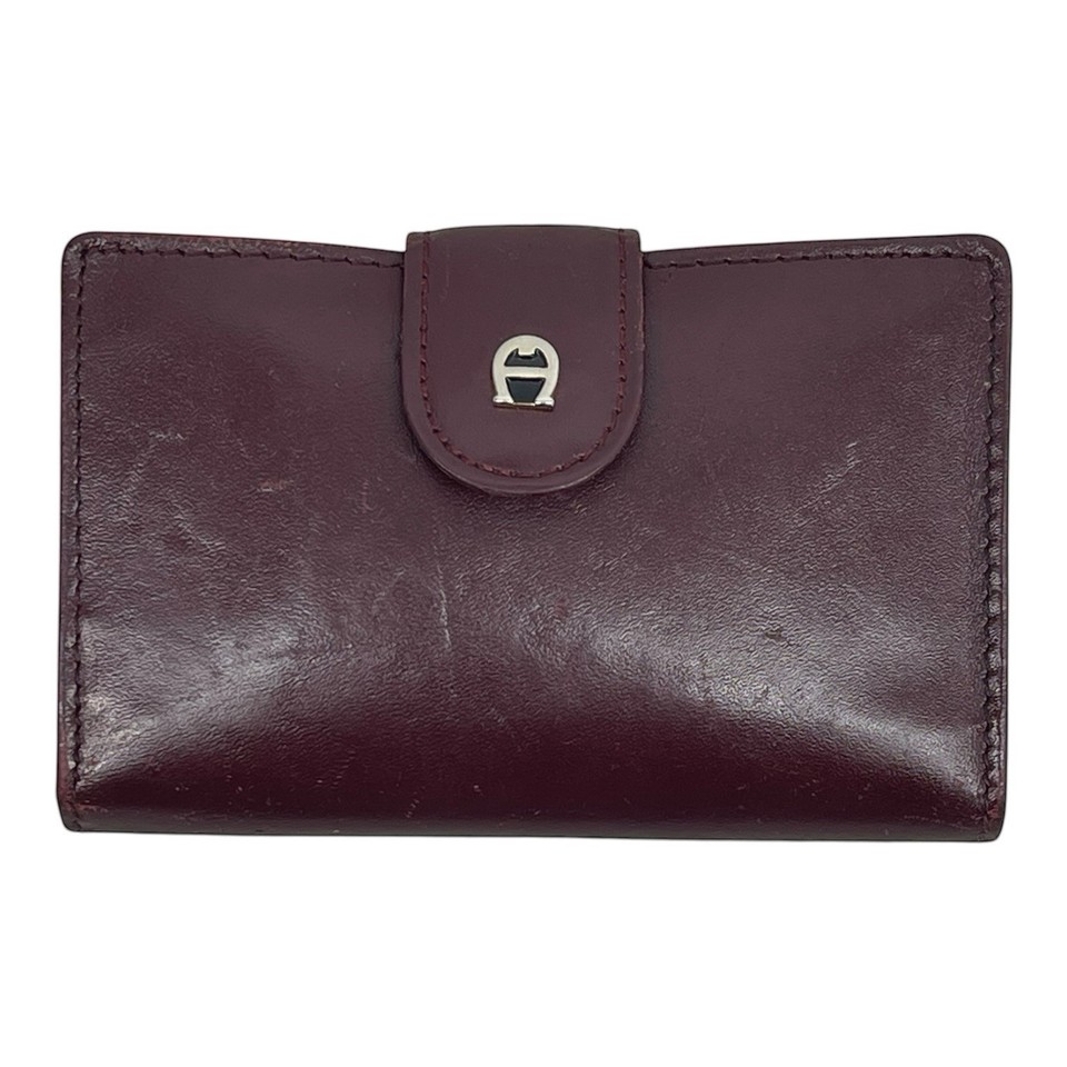 Vintage 70s 80s ETIENNE AIGNER Leather Card Case Wallet Bifold Coin ...