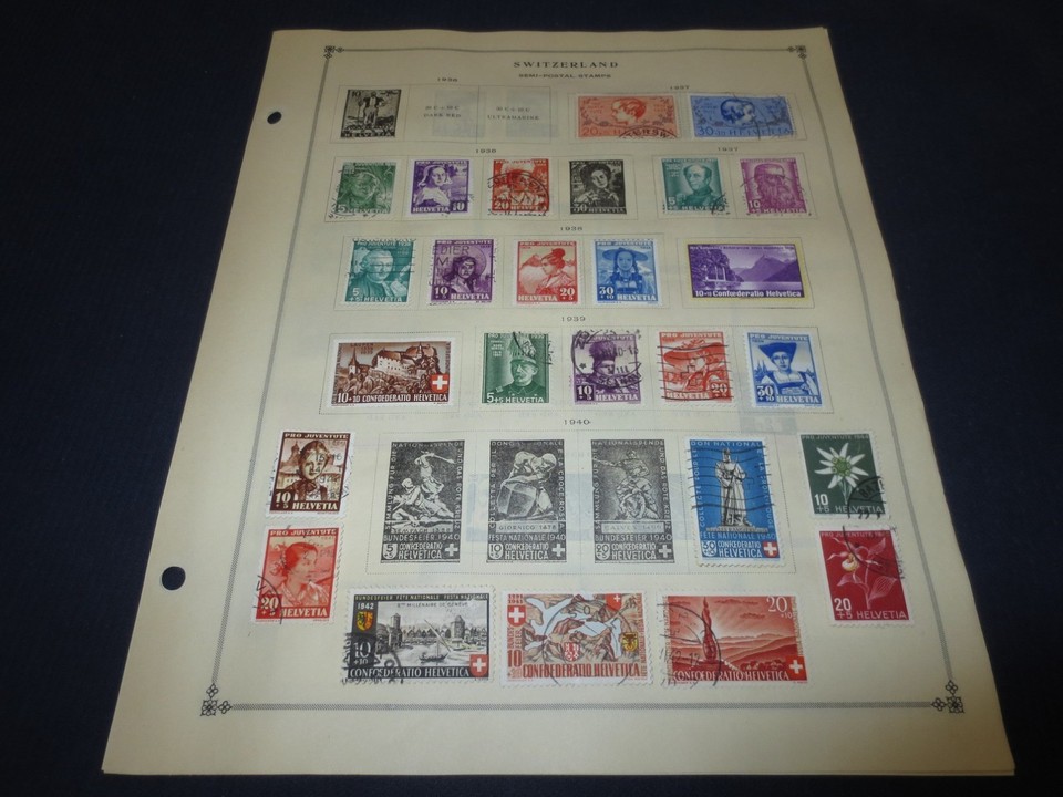 Switzerland Collection of 370+ Stamps on Scott Album Pages - - hcv!! | eBay