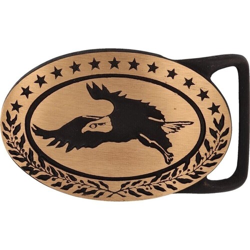 New Brass Tech Ether Guild Eagle Star Bird Patriotic 70s Nos Vintage Belt Buckle | eBay