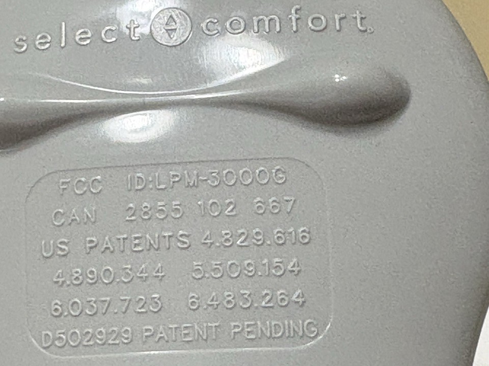 Sleep Number Select Comfort Wireless Remote Control LPM-3000G - Working ...