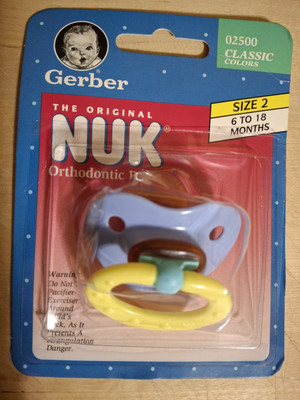 NEW GERBER VINTAGE ORIGINAL ORTHODONTIC NUK PACIFIER sz2 CLASSIC NOS ...
