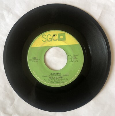 Neil Sedaka - Jeannine / Rainy Jane 45 RPM SGC Records Vinyl 7” | eBay