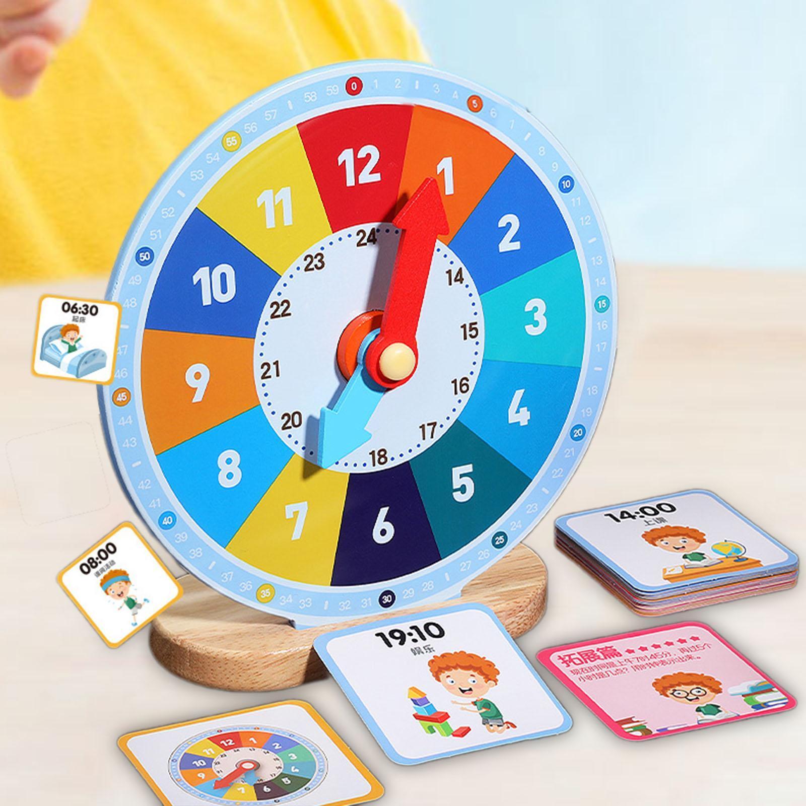 Wood Teaching Clock Minutes Hours Education Clock Teaching Aids for ...