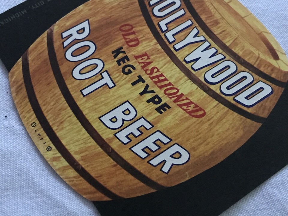 HOLLYWOOD Root Beer Vintage Soda Bottle Label, Carroll Beverage, Bay ...