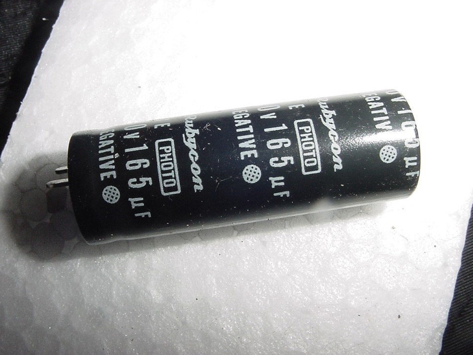 Qty 2 New RUBYCON Photo Flash Capacitor 360v 165UF 360 v Negative ...
