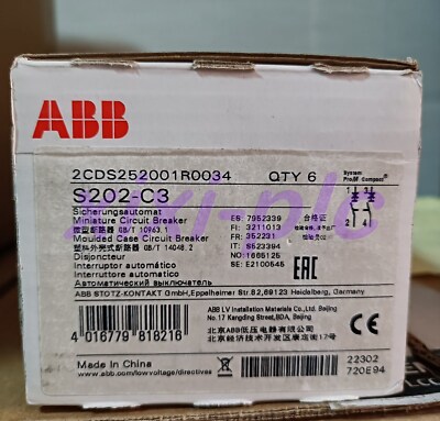 1pcs NEW ABB S202-C3 Miniature circuit breaker DHL shipping | eBay
