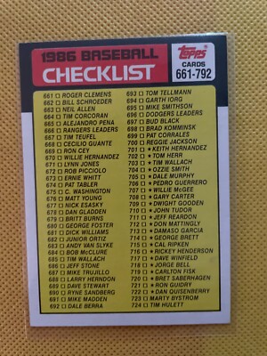 1985 TOPPS CHECKLIST # 791 | eBay