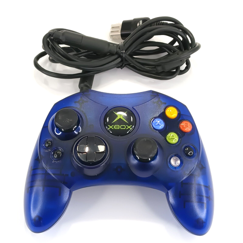 Original Xbox Controller Type S Wired Translucent Blue OEM With ...