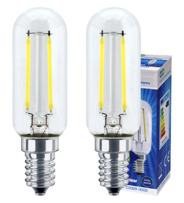 2 PACK 3W LED Cooker Hood Extractor Fan Bulb COOL WHITE Light E14 Small ...