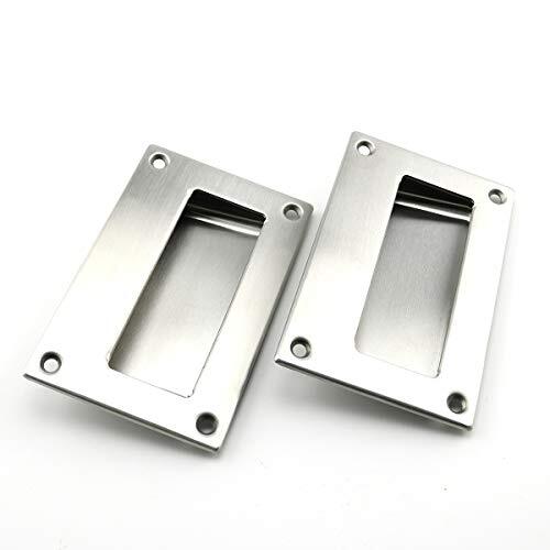 2pcs 5x3.2 inch Hidden Recessed Pull Handle Stainless Steel Square ...